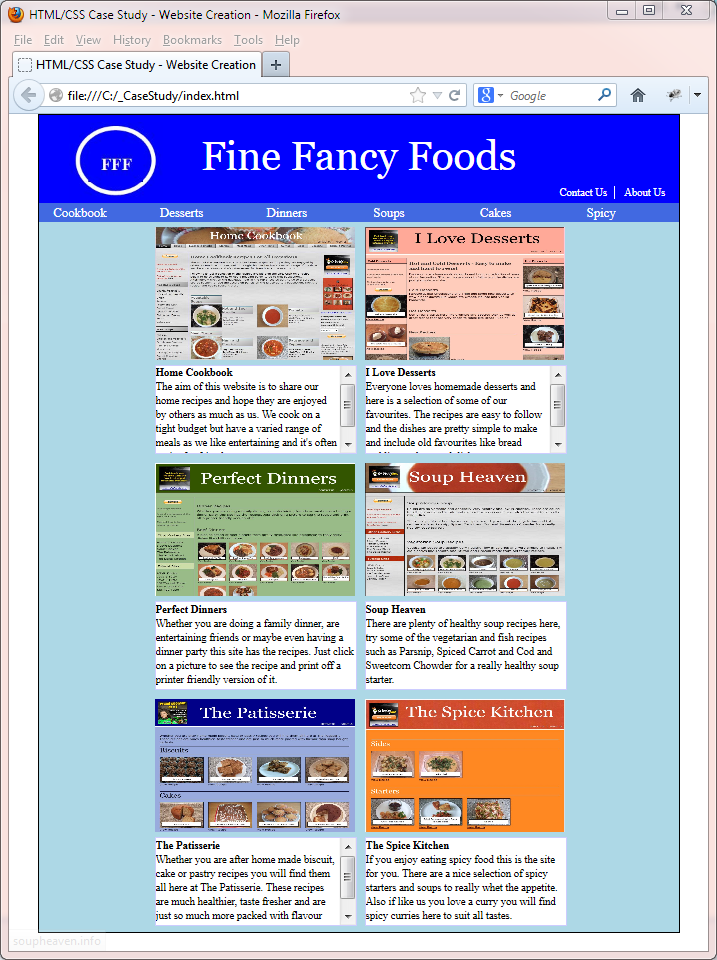HTML/CSS Case Study - Main Content
